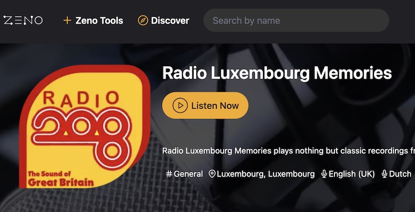 Radio Luxembourg Memories: Stream mit Mitschnitten von "The Great 208" - RadioBlog.eu